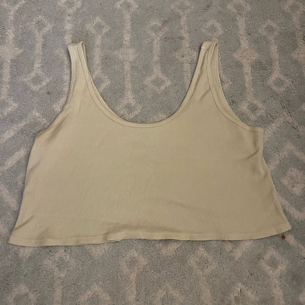 Setactive Oversized Crop Tank (Oatmeal Color) - Gem